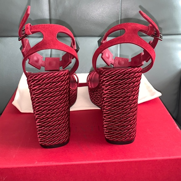 Valentino Garavani | Shoes | Valentino Rubino Roman Stud Leather Wedge ...